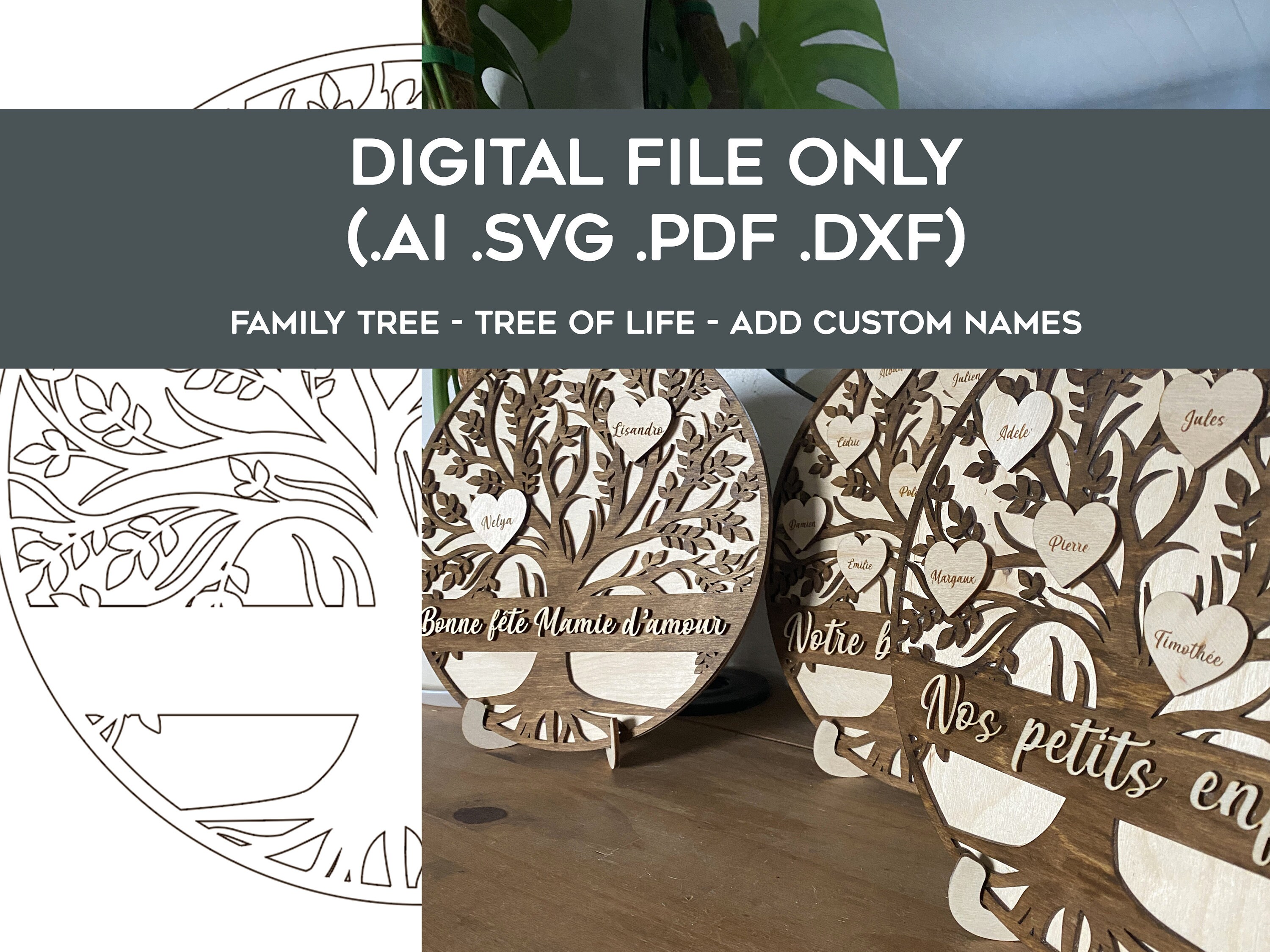 Family Tree Sign SVG Cut File - Perfect for Glowforge - Comes as Pdf ...