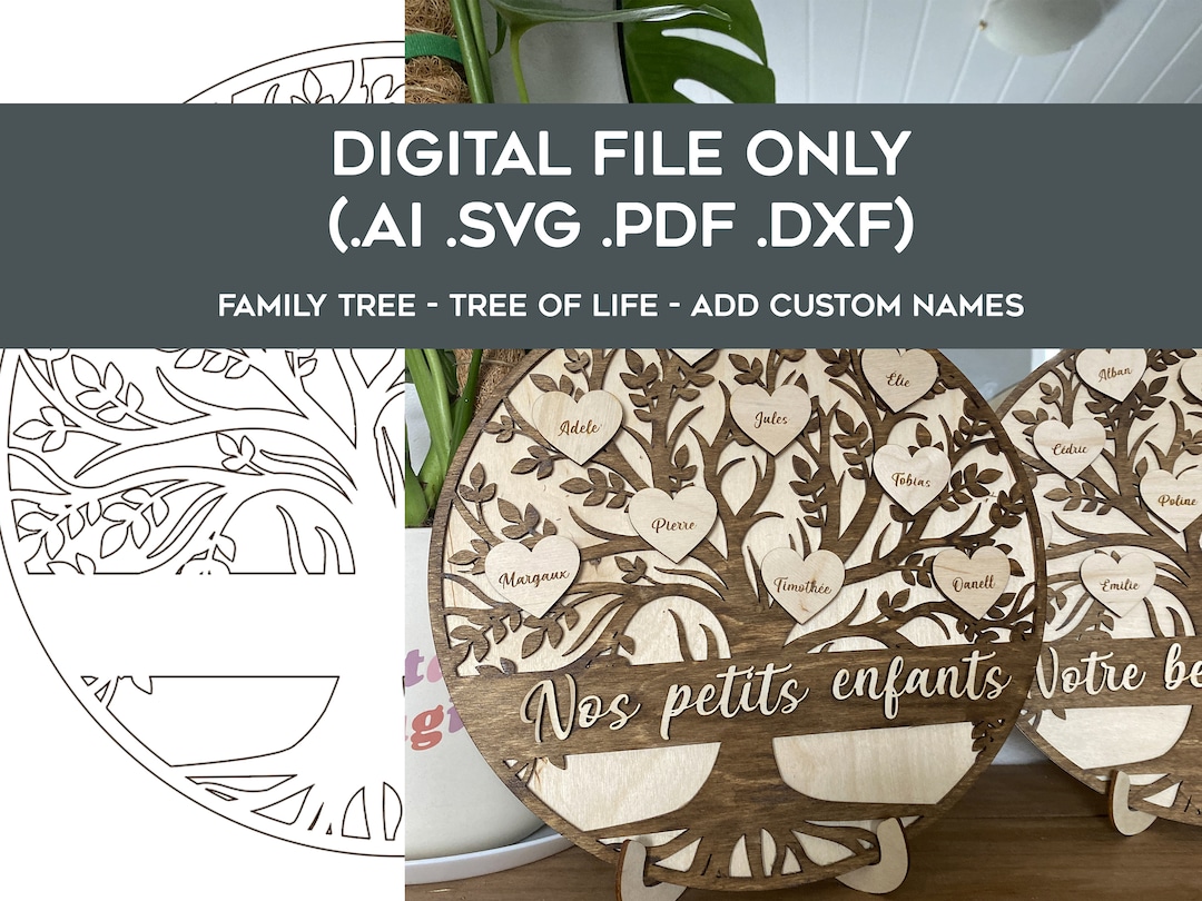 Family Tree Sign SVG Cut File - Perfect for Glowforge - Comes as Pdf ...