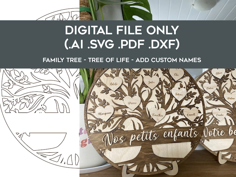 Family Tree Sign SVG Cut File - Perfect for Glowforge - Comes as Pdf ...