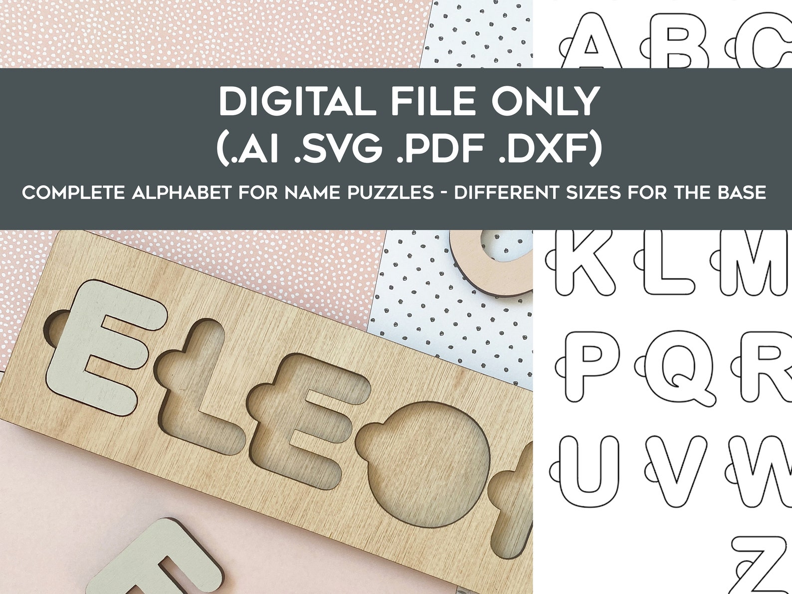 Name Puzzle SVG Cut File - Complete Alphabet - Perfect for Glowforge - Etsy