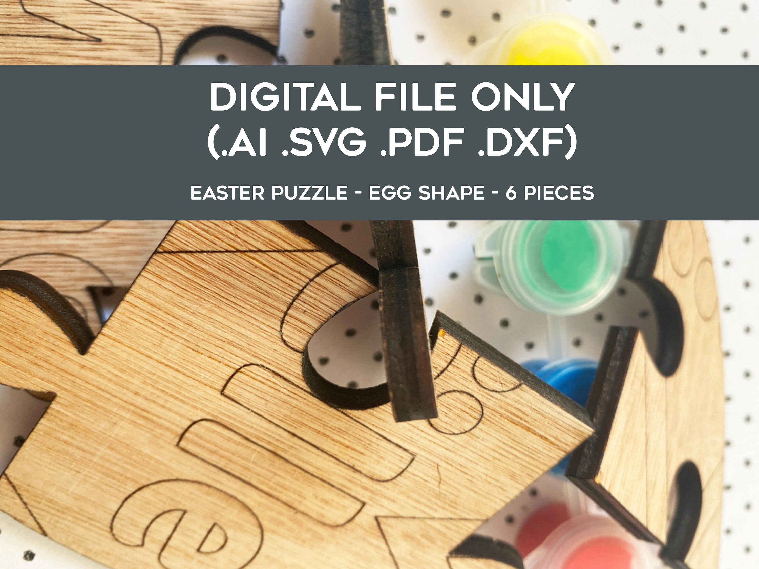 Easter Egg Puzzle to Paint SVG Cut File - Easter Puzzle, for Custom ...