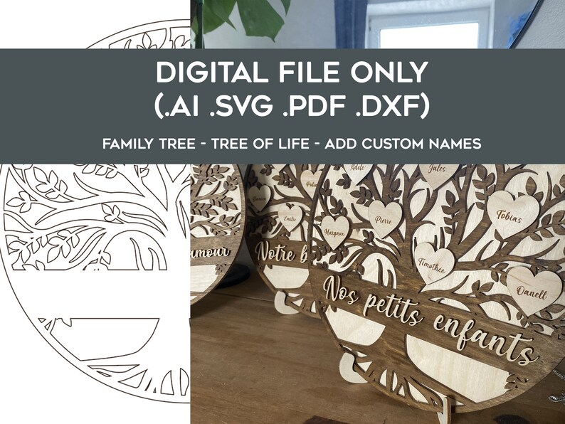 Family Tree Sign SVG Cut File - Perfect for Glowforge - Comes as Pdf ...