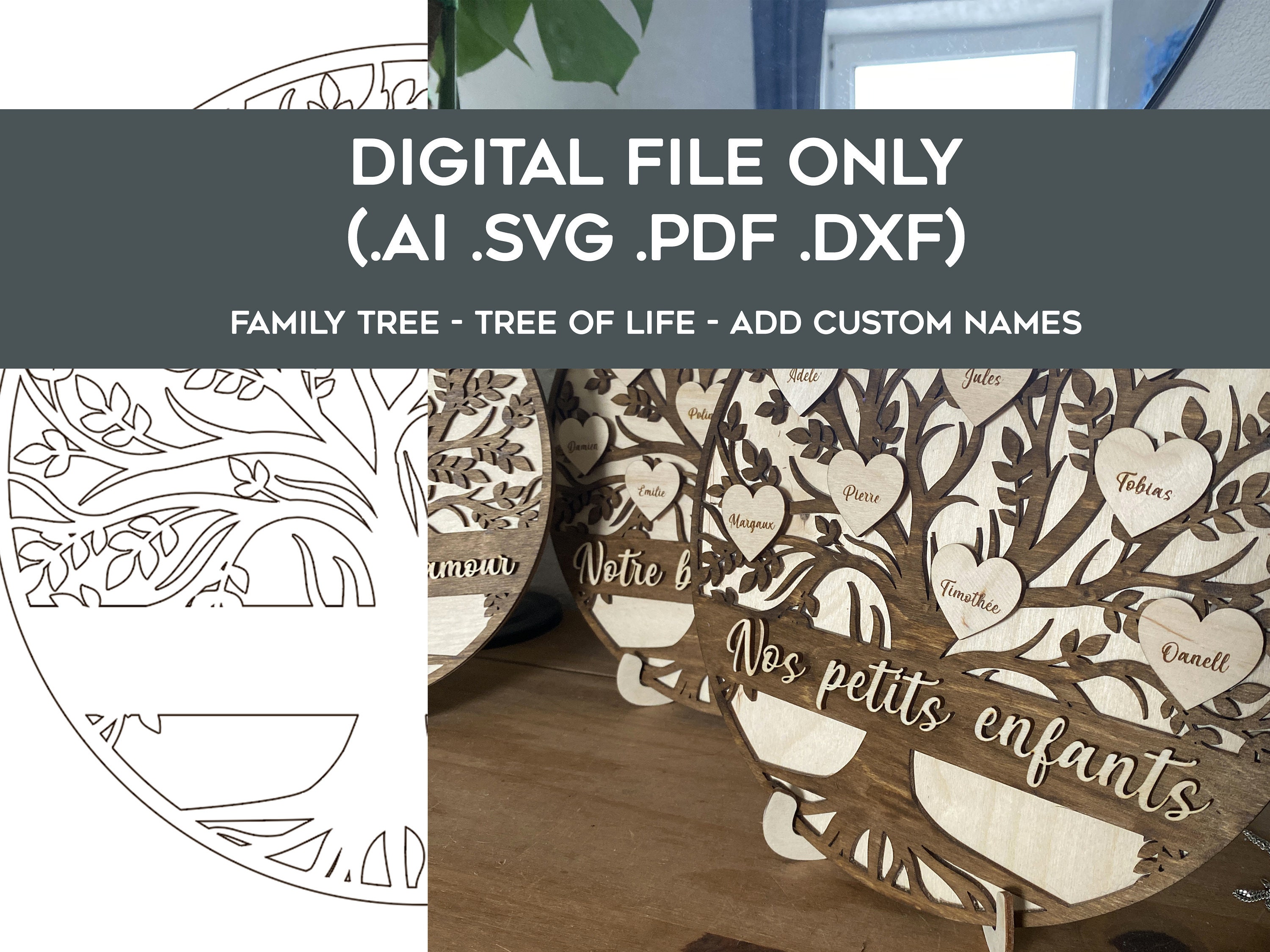 Family Tree Sign SVG Cut File - Perfect for Glowforge - Comes as Pdf ...