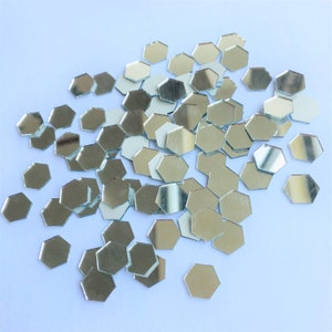 Hexagon Mirror Mosaic Tiles Hexagonal Mirror Pieces for Craft Projects ...