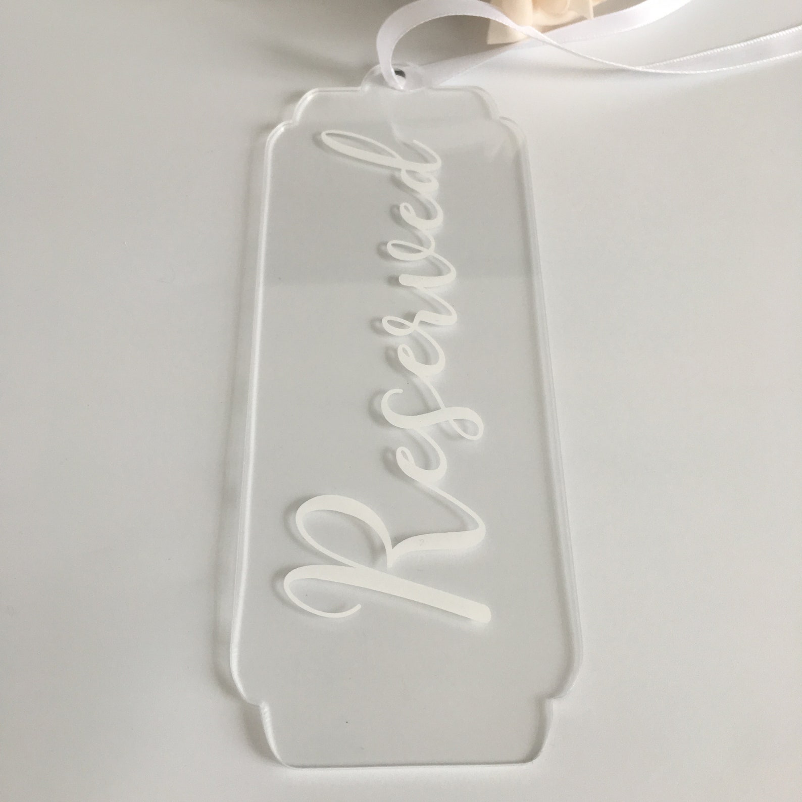 Set of 2 Wedding Reserved Sign Acrylic Reserved Chair Sign - Etsy