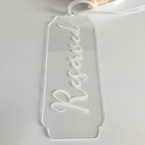 Set of 2 Wedding Reserved Sign Acrylic Reserved Chair Sign - Etsy