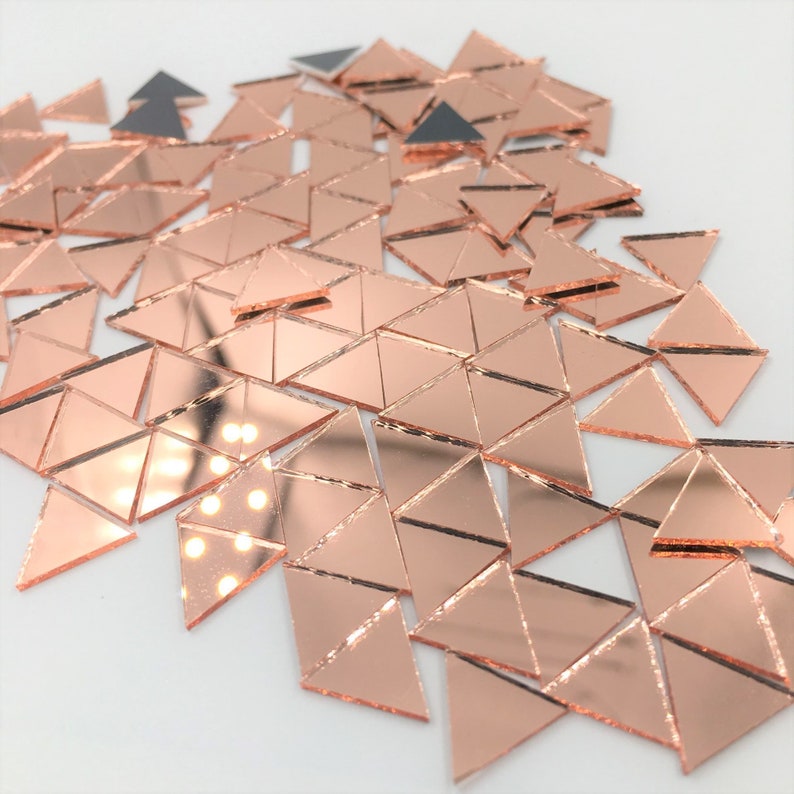 15 Mm Triangular Shape Mirror Mosaic Tiles Rose Gold Craft Mirror 120 ...