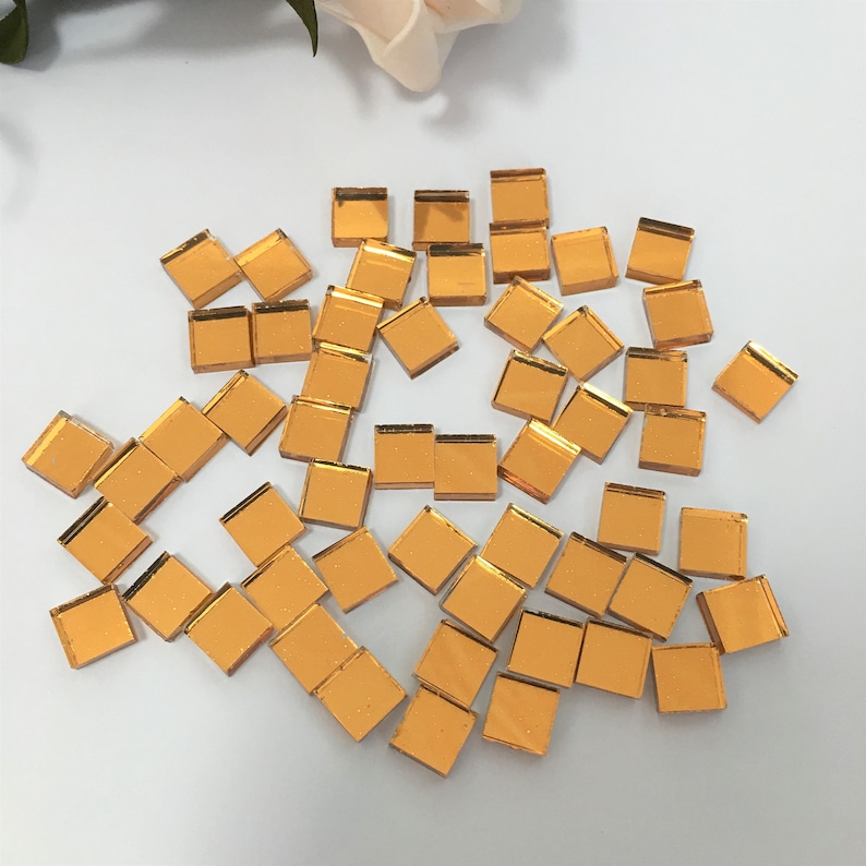 3/8’’ Small Glass Square Craft Mirrors Bulk 100 Pieces Mosaic Tiles ...