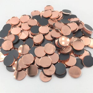 Round Mosaic Mirror Tiles Small Rose Gold Craft Mirror Circles for ...