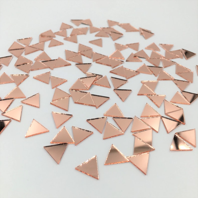 15 Mm Triangular Shape Mirror Mosaic Tiles Rose Gold Craft Mirror 120 ...