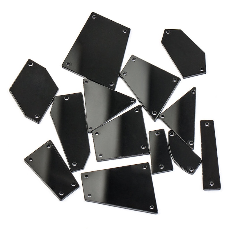 Black Acrylic Mirror Sew on Rhinestones Mirror Beads Irregular | Etsy