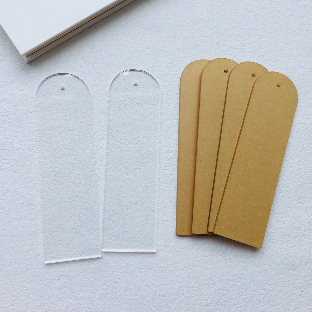 6 Pcs Blank Acrylic Bookmarks Clear Rectangle Acrylic Tags for DIY ...
