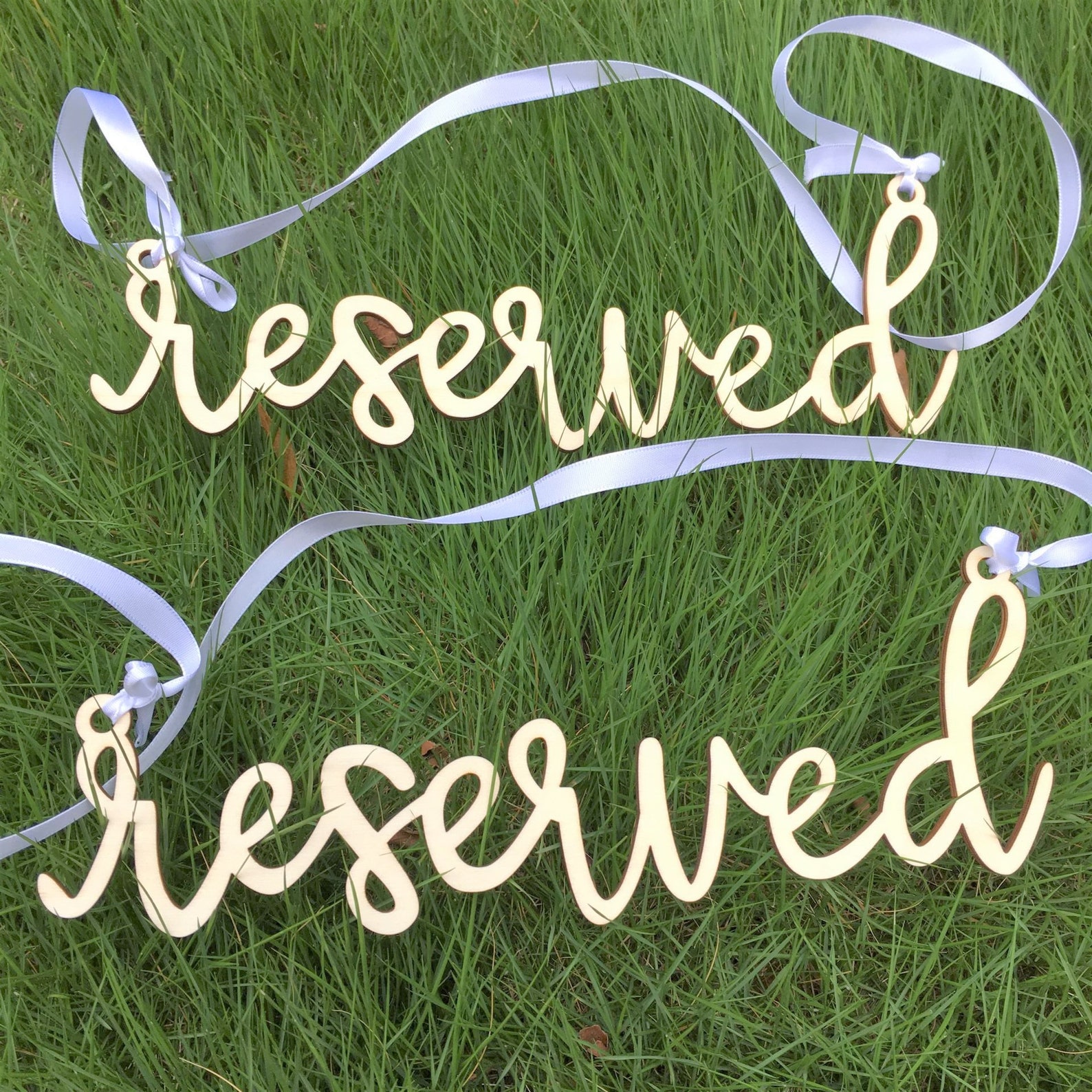 Set of 2 Laser Cut Reserved Sign Wood Rustic Wedding Chair - Etsy