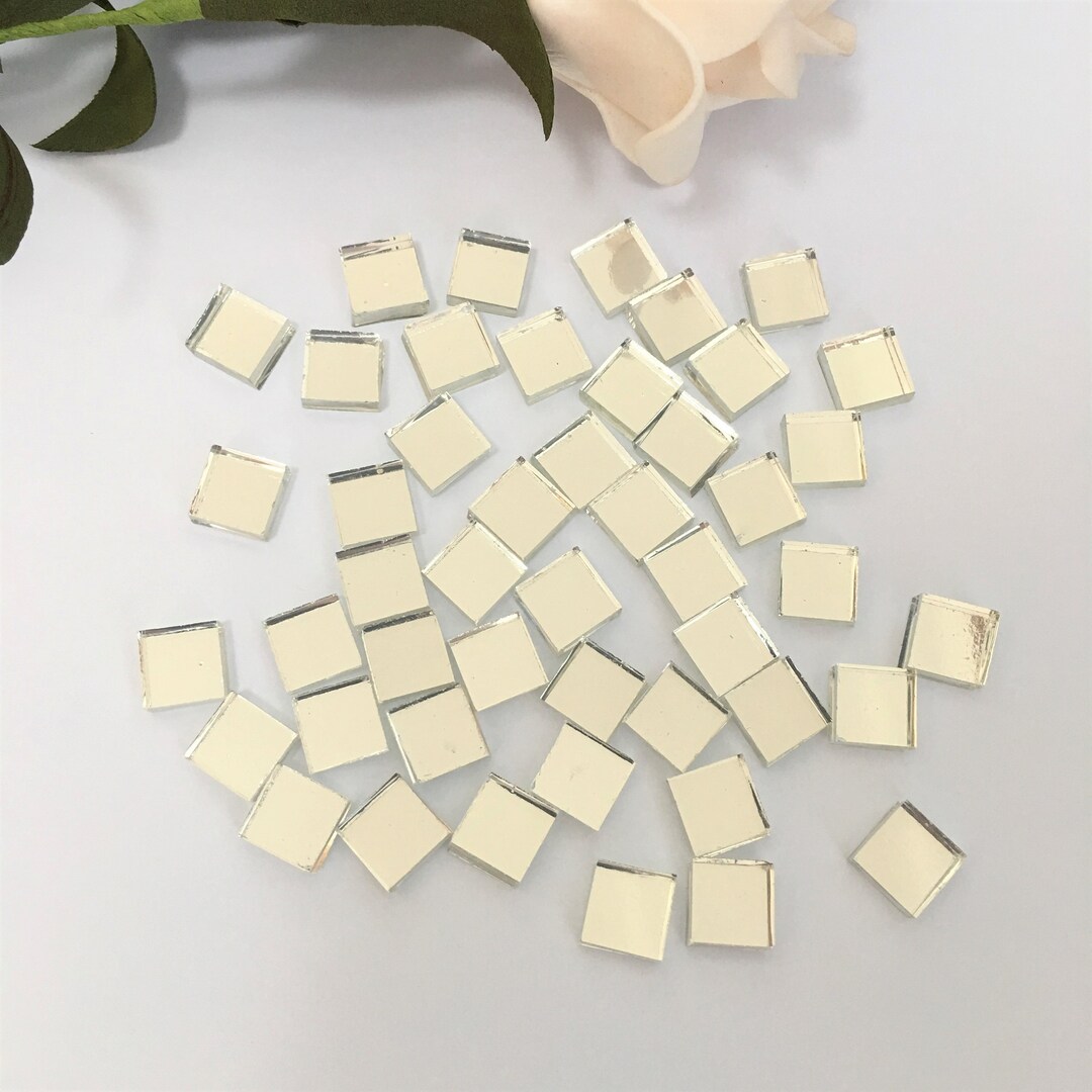 3/8 Inch Small Glass Square Craft Mirrors Bulk 100 Pieces Mosaic Tiles ...