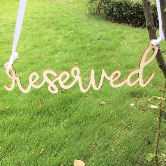 Set of 2 Laser Cut Reserved Sign Wood Rustic Wedding Chair | Etsy