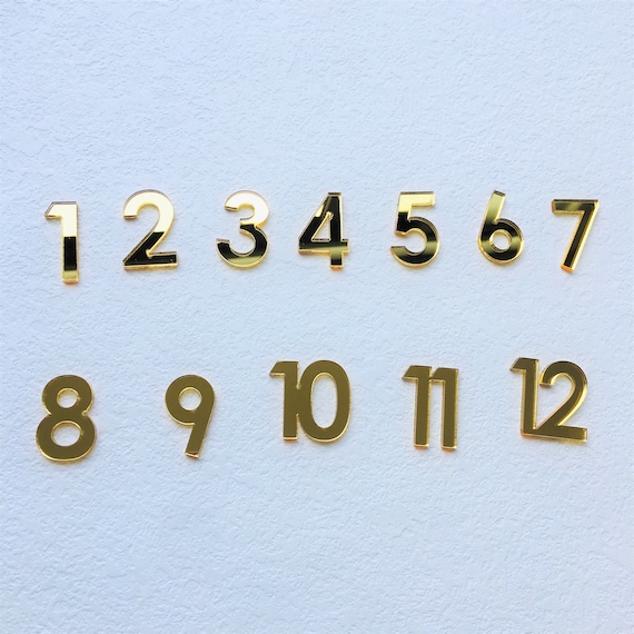 12 Pcs Arabic Mirrored Acrylic Numerals for a Wall Clock | Etsy