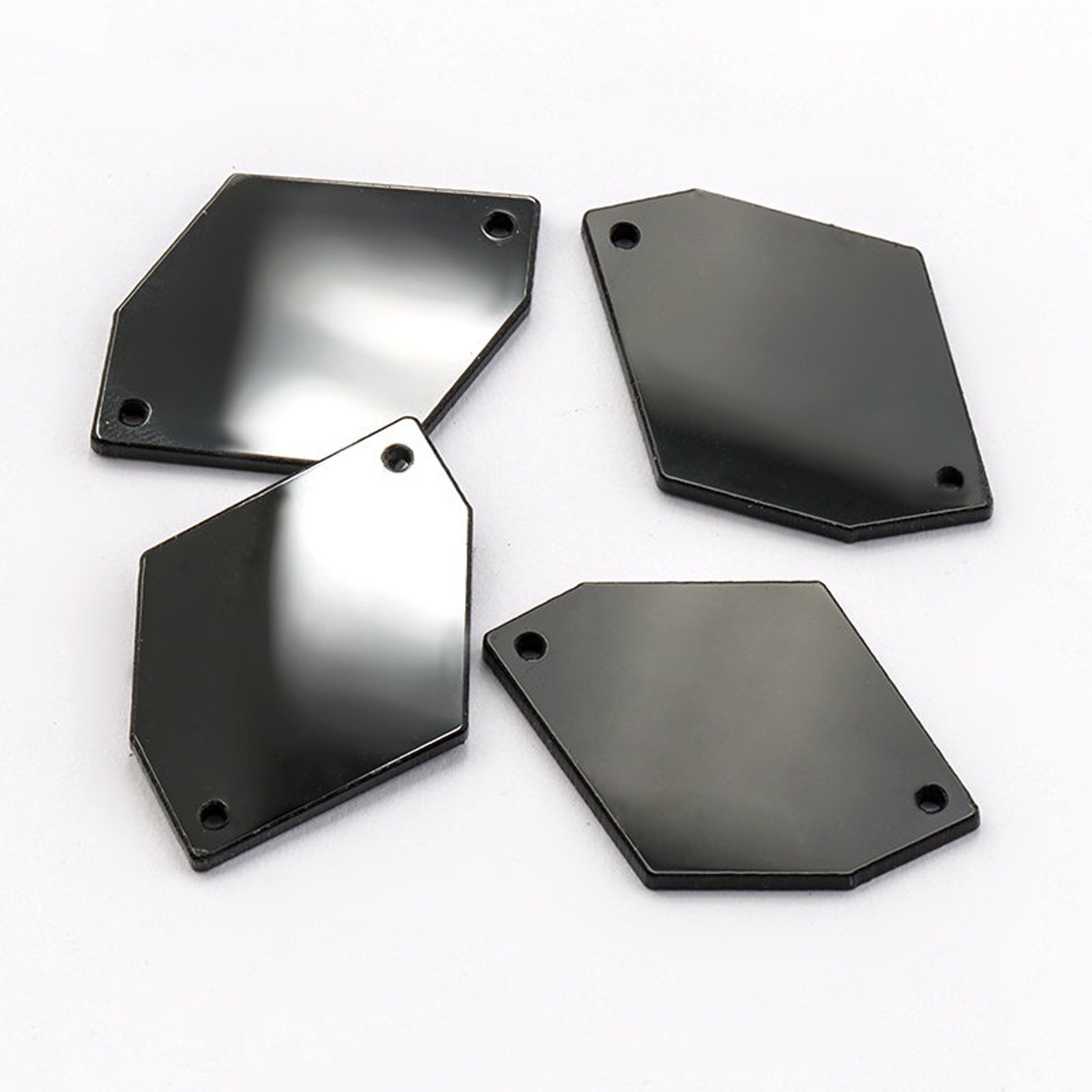 Black Acrylic Mirror Sew on Rhinestones Mirror Beads Irregular | Etsy