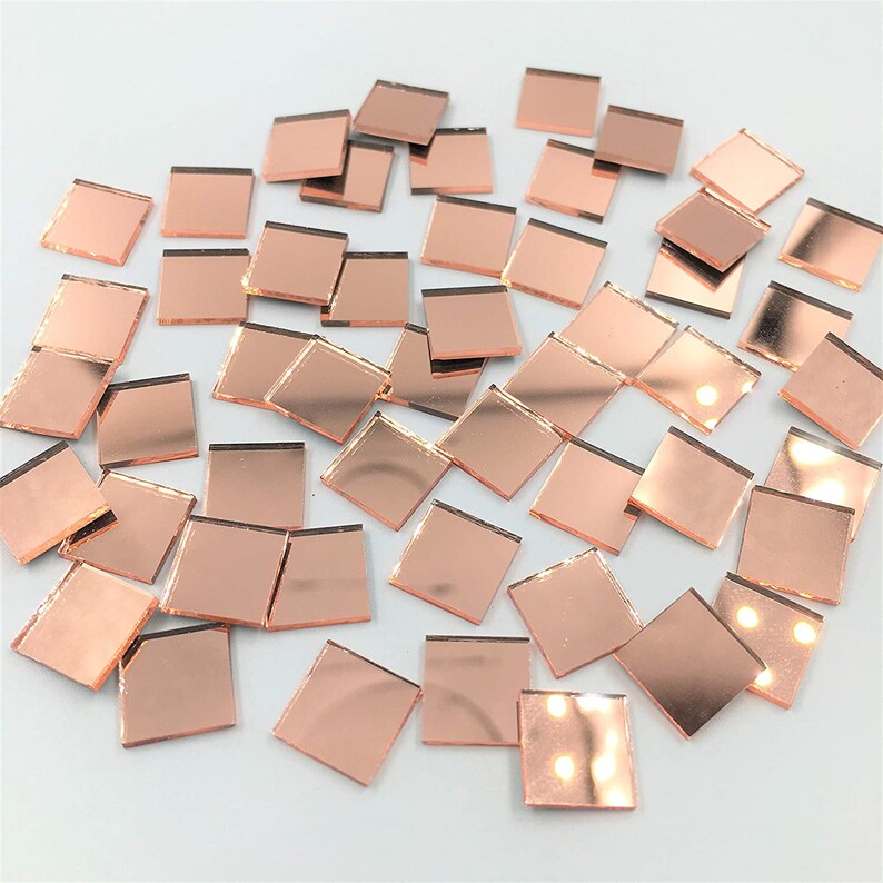 Square Mosaic Mirror Tiles Small Rose Gold Craft Mirror for | Etsy