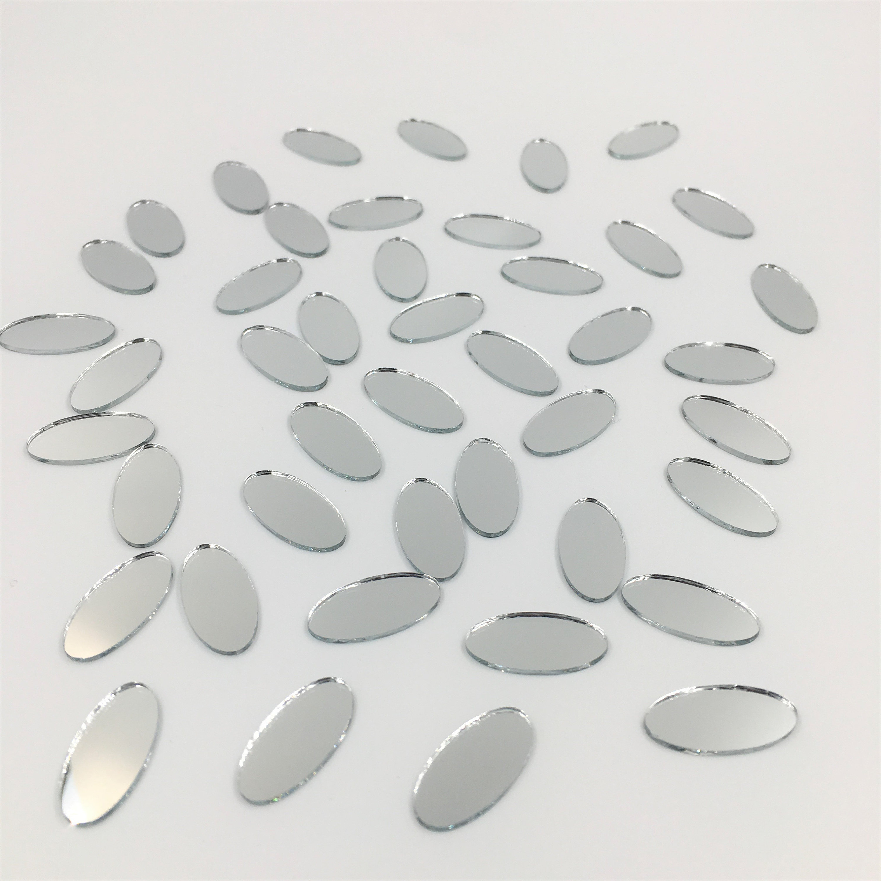 Small Glass Oval Craft Mirrors Bulk 100 Pieces Mirror Mosaic Tiles ...