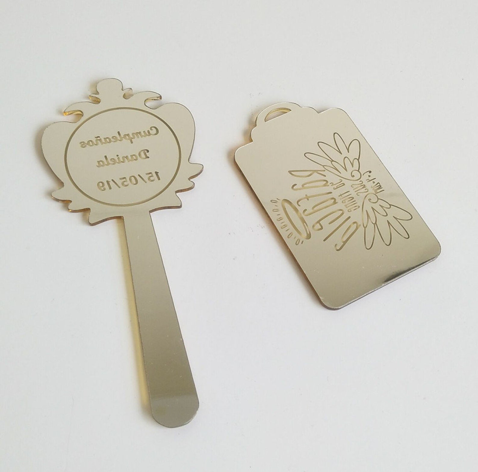 Personalized Acrylic Handheld Mirrored Tag Custom Mirror - Etsy