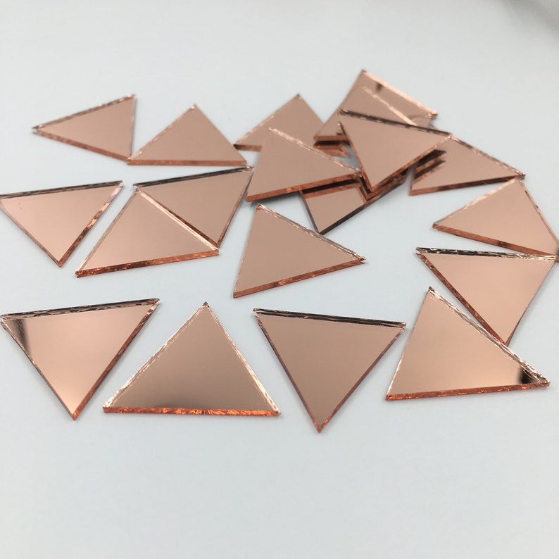 1 Triangle Shape Mirror Mosaic Tiles Rose Gold Colored | Etsy