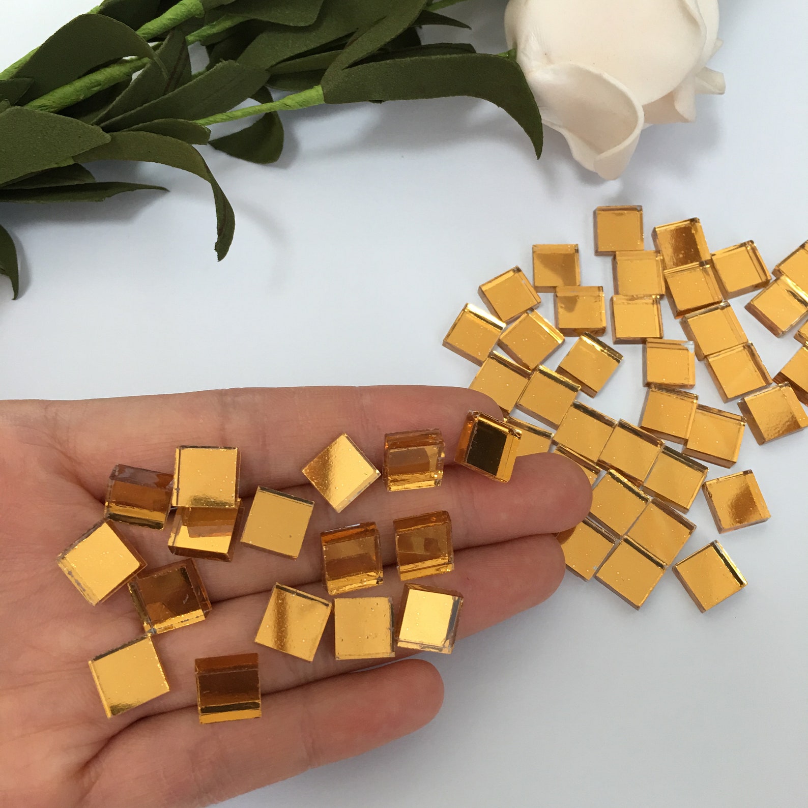 3/8 Small Glass Square Craft Mirrors Bulk 100 Pieces Mosaic - Etsy