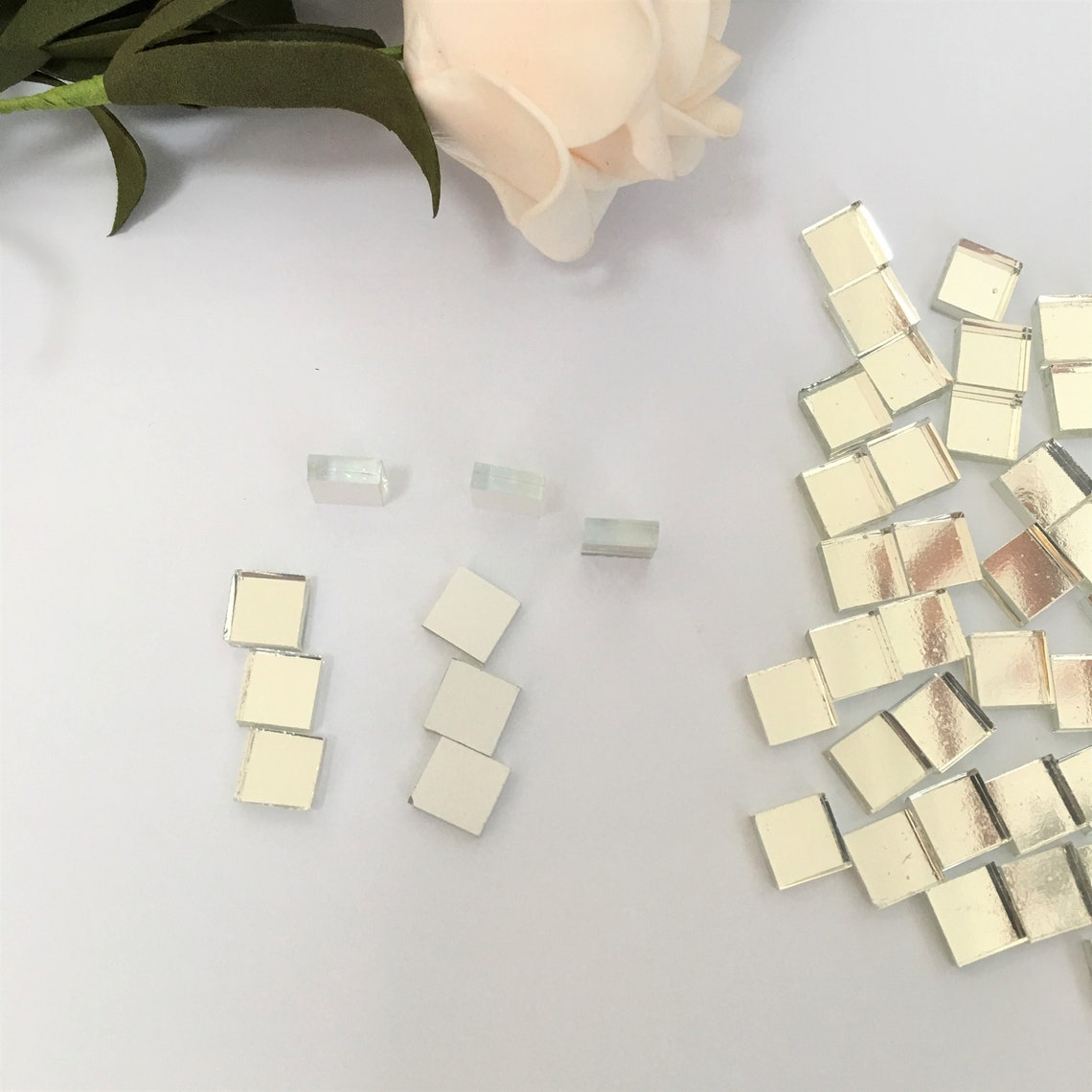 3/8 Inch Small Glass Square Craft Mirrors Bulk 100 Pieces Mosaic Tiles ...