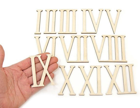 12pcs Wooden Roman Numerals Shape Wood Numerics Numbers - Etsy