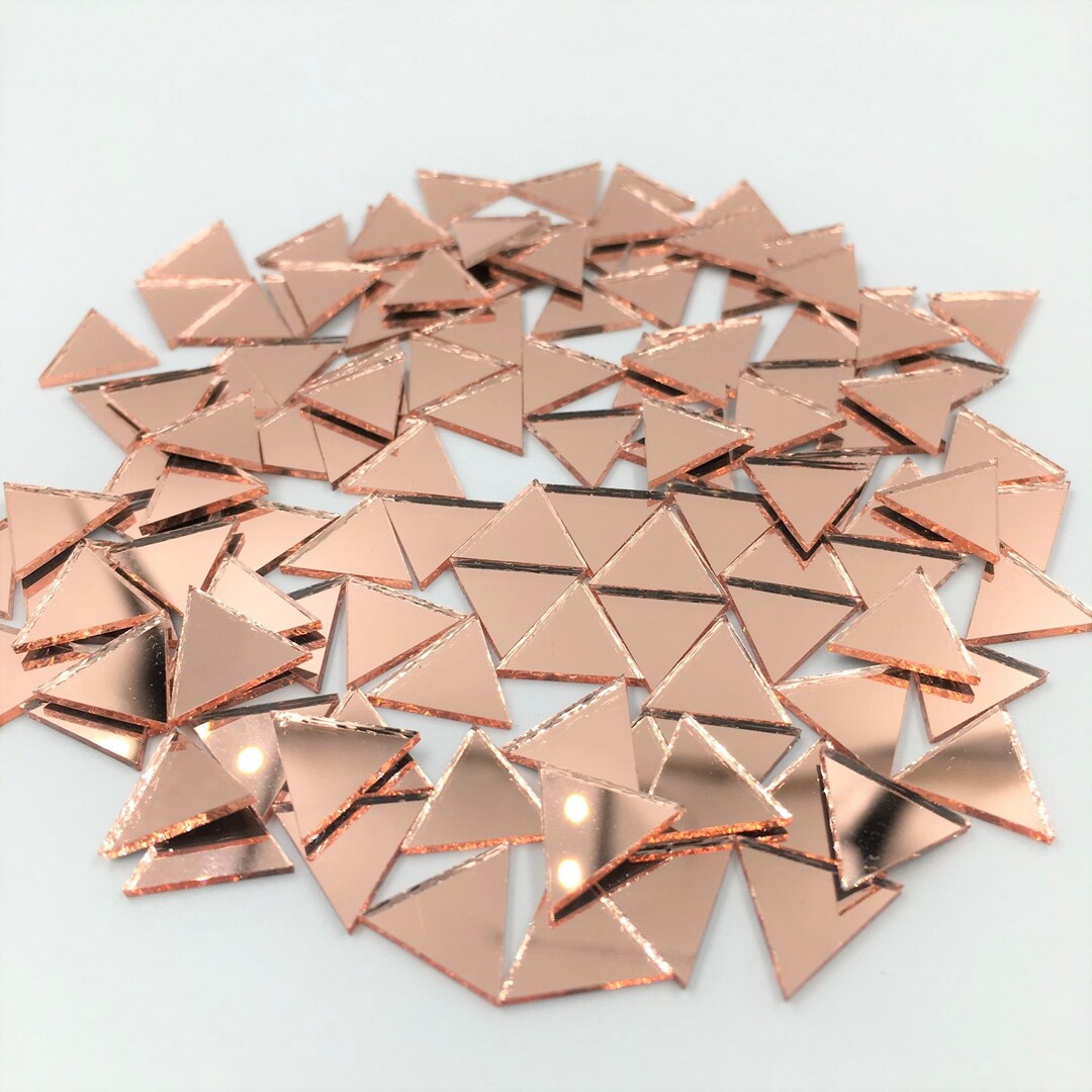 15 Mm Triangular Shape Mirror Mosaic Tiles Rose Gold Craft Mirror 120 ...