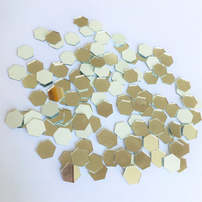 Hexagon Mirror Mosaic Tiles Hexagonal Mirror Pieces for Craft - Etsy