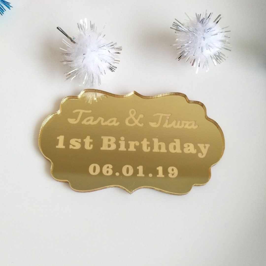 Custom Made Gold Acrylic Mirror Tags, Lettering Name Logo Plaque ...