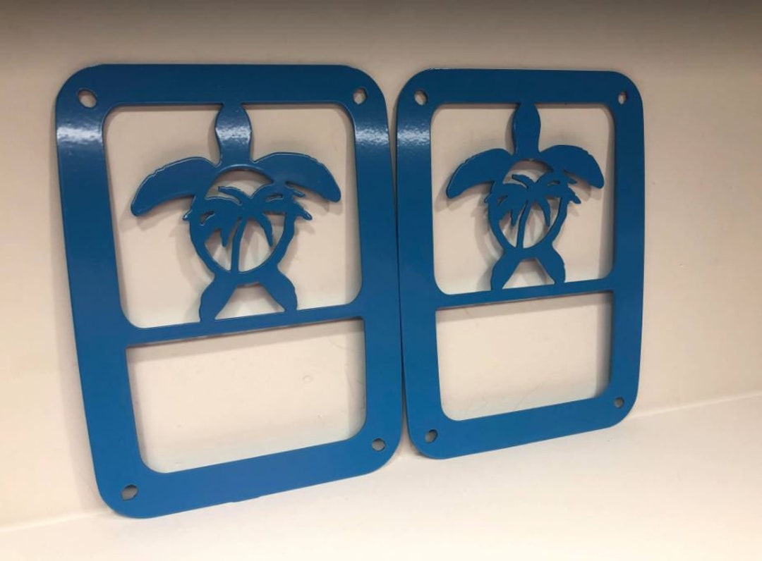 Sea Turtle W/palm Tree Tail Light Guards for Jeep Wrangler JK & TJ; Jl ...
