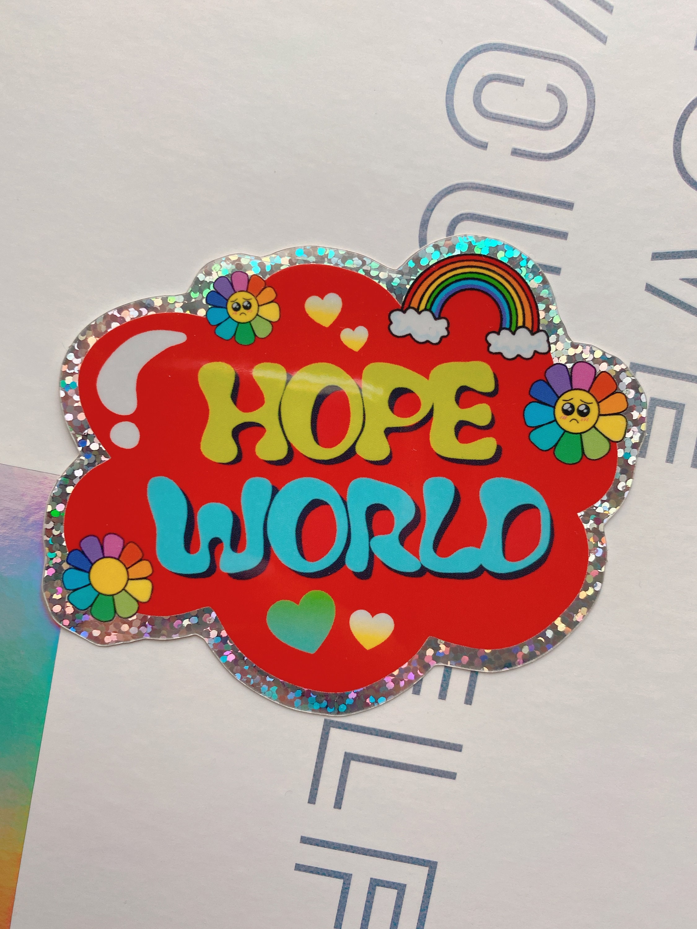 Hope World Glitter Sticker J-hope Sticker BTS Stickers - Etsy
