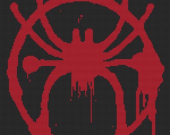 Miles Morales Spider-man Spider-verse Symbol Cross Stitch | Etsy