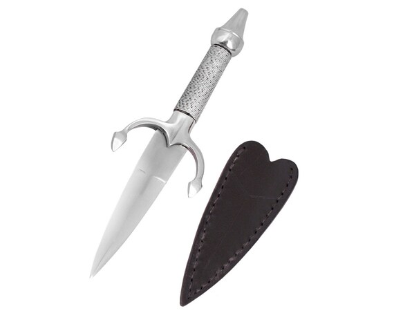 Small Dagger With Leather Scabbard Hand Forged | Etsy