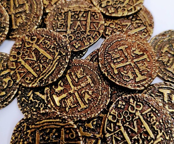 One Golden Doubloon Pirate Treasure Replica | Etsy UK