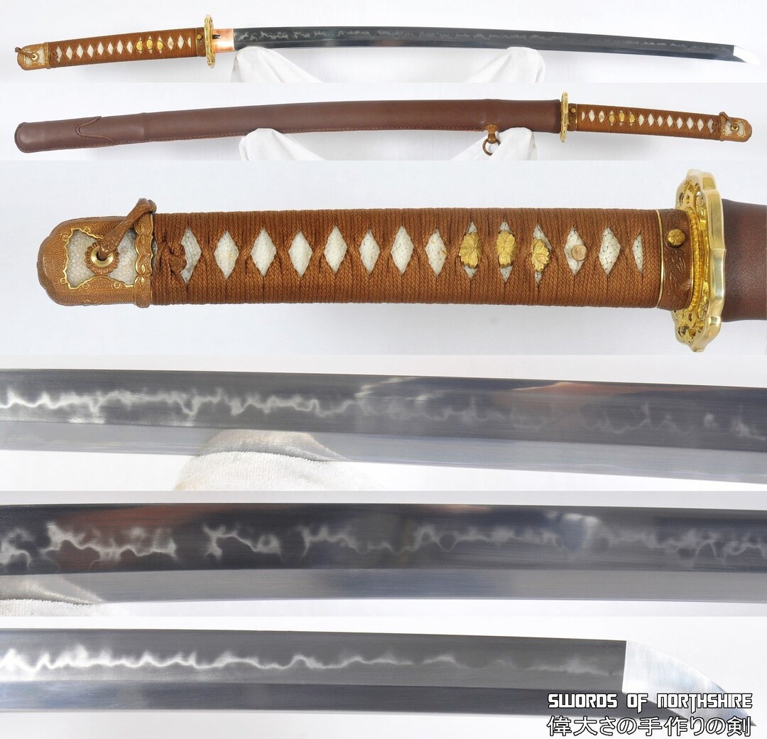 WW2 Type 98 Shin Gunto Japanese Officer Samurai Sword Clay Tempered ...