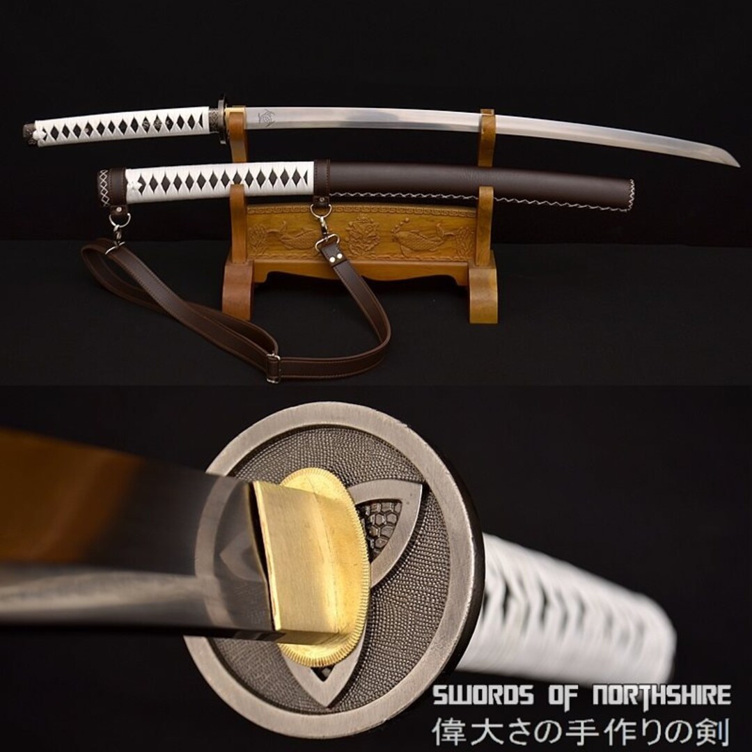 Japanese Hand Forged Sword Folded Damascus Steel Blade Sword Fully ...