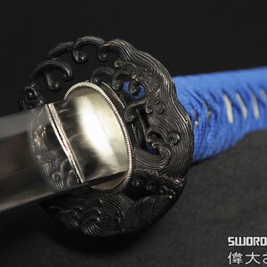 Wave Design Tsuba Japanese Sword Handmade Samurai Sword 1095 - Etsy