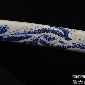 Wave Design Tsuba Japanese Sword Handmade Samurai Sword 1095 - Etsy