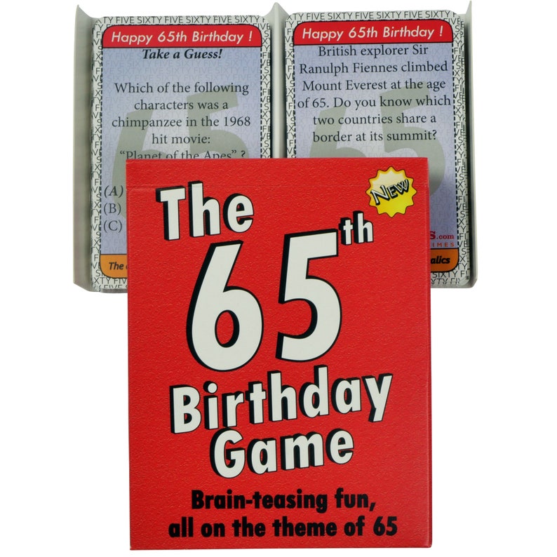 The 65th Birthday Card Game. A 65th Birthday Gift for Men or - Etsy UK