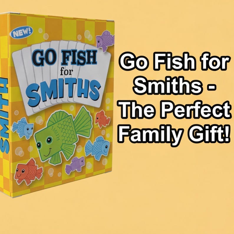 SMITH FAMILY Go Fish Personalized Card Game – Funny Family Gift ...