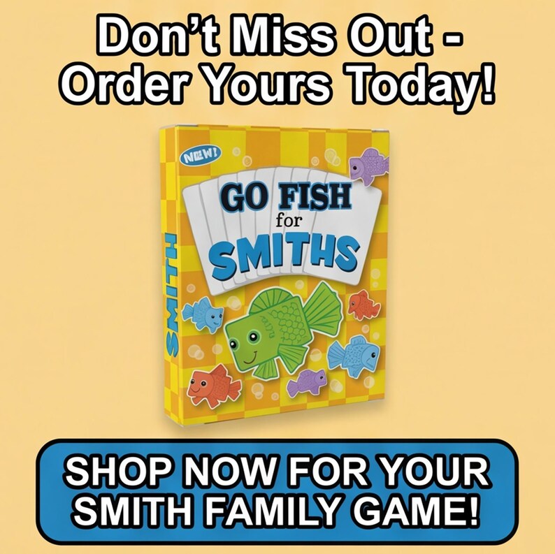 SMITH FAMILY Go Fish Personalized Card Game – Funny Family Gift ...