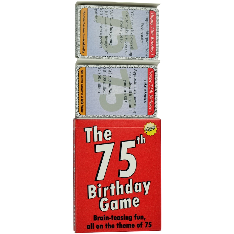 75th Birthday Card Game – 75th Birthday Gift for Men or for Women, for ...