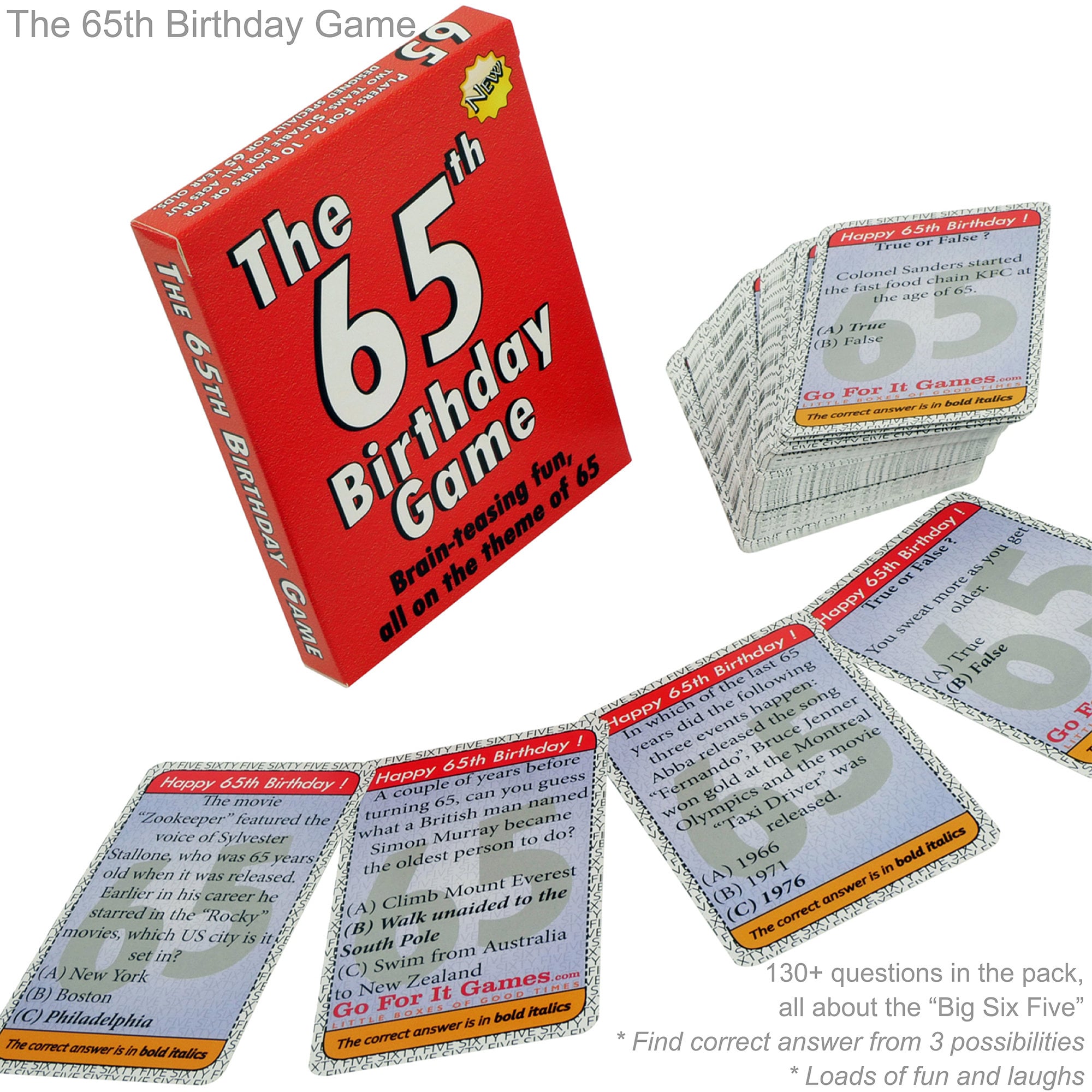 The 65th Birthday Card Game. A 65th Birthday Gift for Men or Women ...