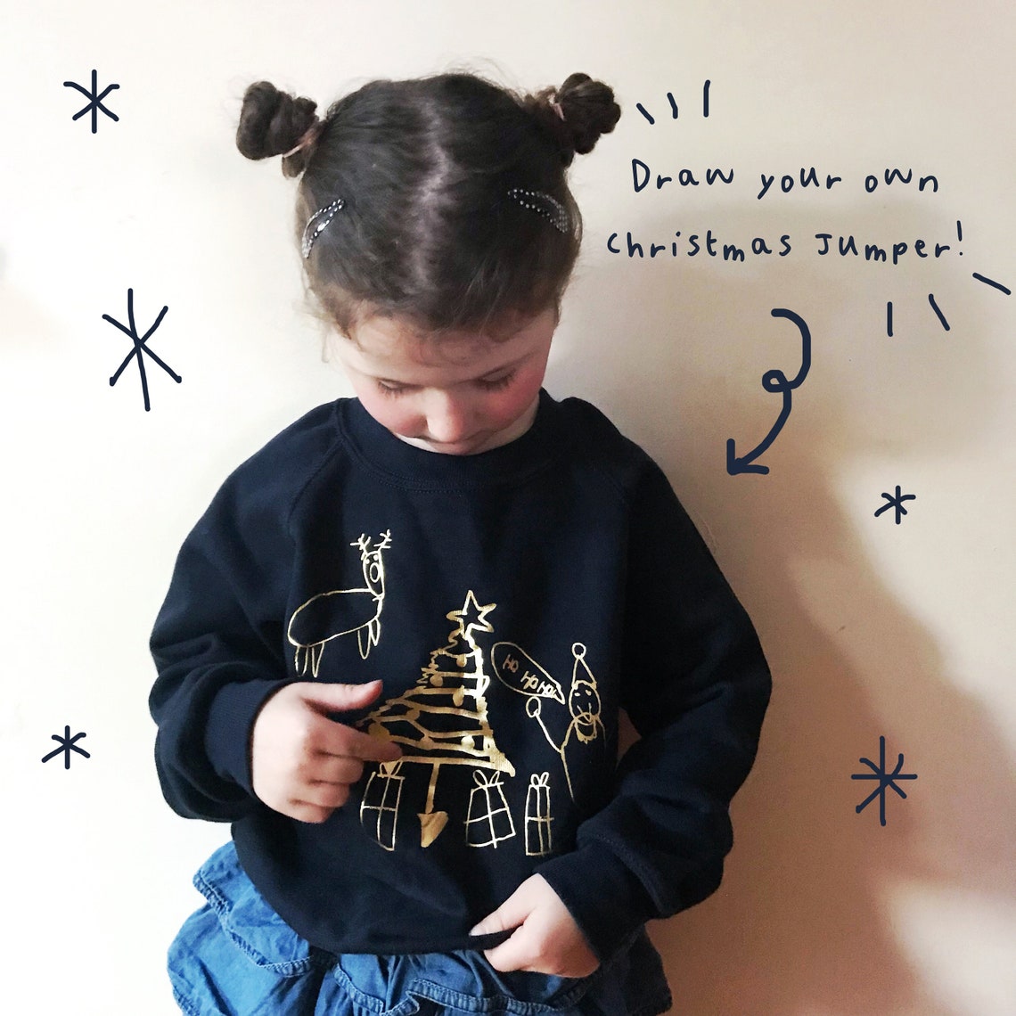 ADULT Childrens Drawing Christmas Jumper Personalised | Etsy