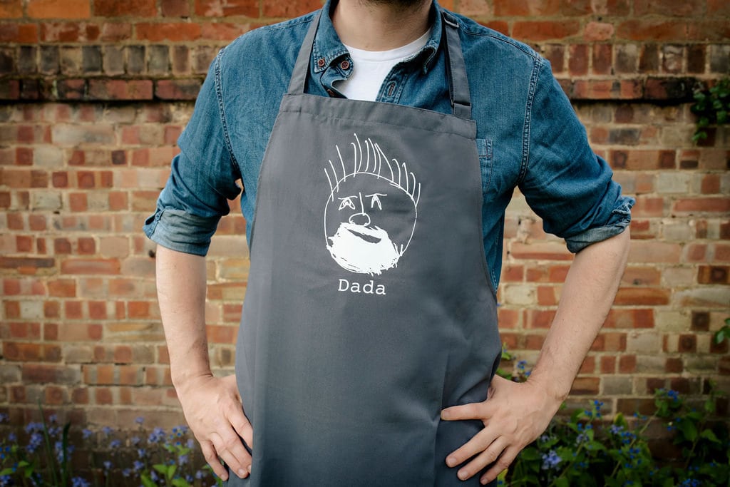 Personalised Daddy BBQ Apron - Childrens Drawing Gift - Childs Drawing ...
