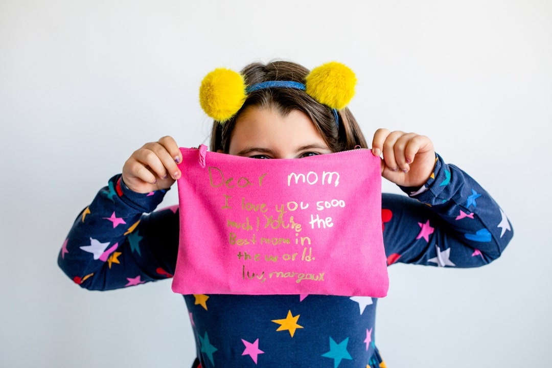 Childrens Drawing Make up Bag- Kids Own Drawing- Childrens Handwriting ...