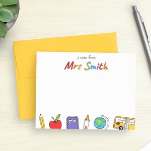 Personalized Teacher Stationery - Custom Flat Note Cards - Teacher ...