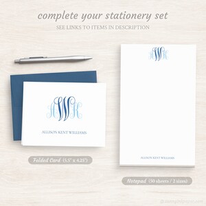 Personalized Monogram Stationery - Classic Monogram Cards - Customized ...